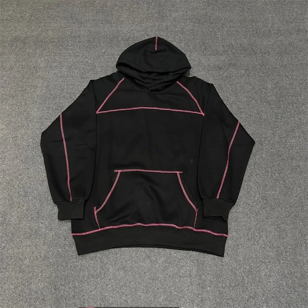 Corizs Mens Sweatshirt 100% Cotton Hooded Pullover with Geometric ...