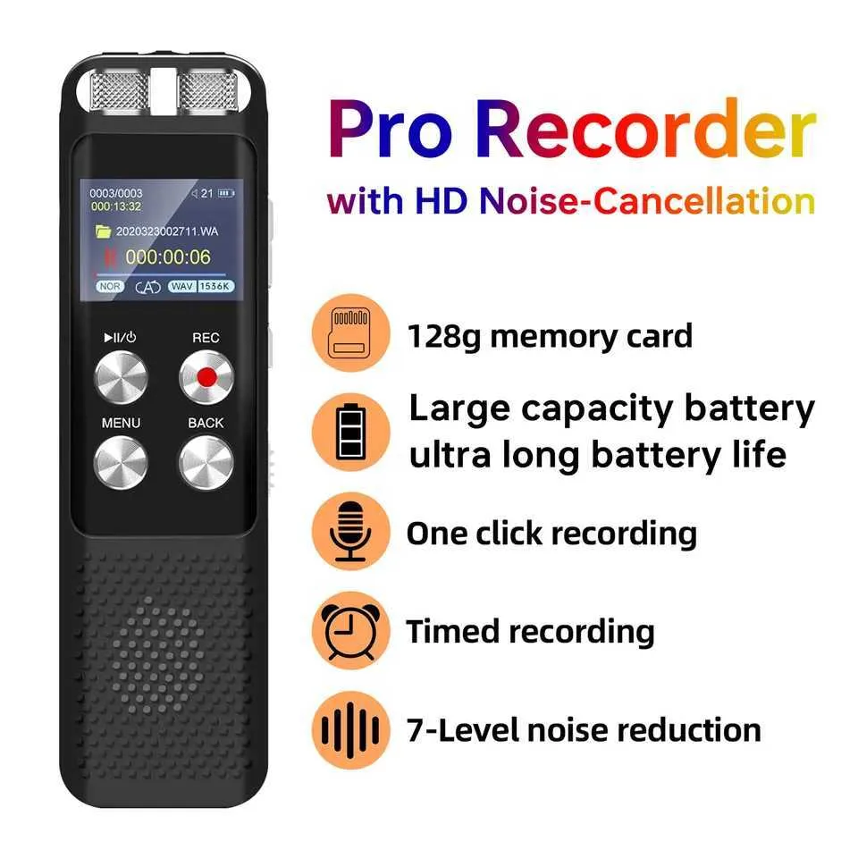 HISTARSHIP Professional Voice Recorder 128GB Of Storage Suitable For ...
