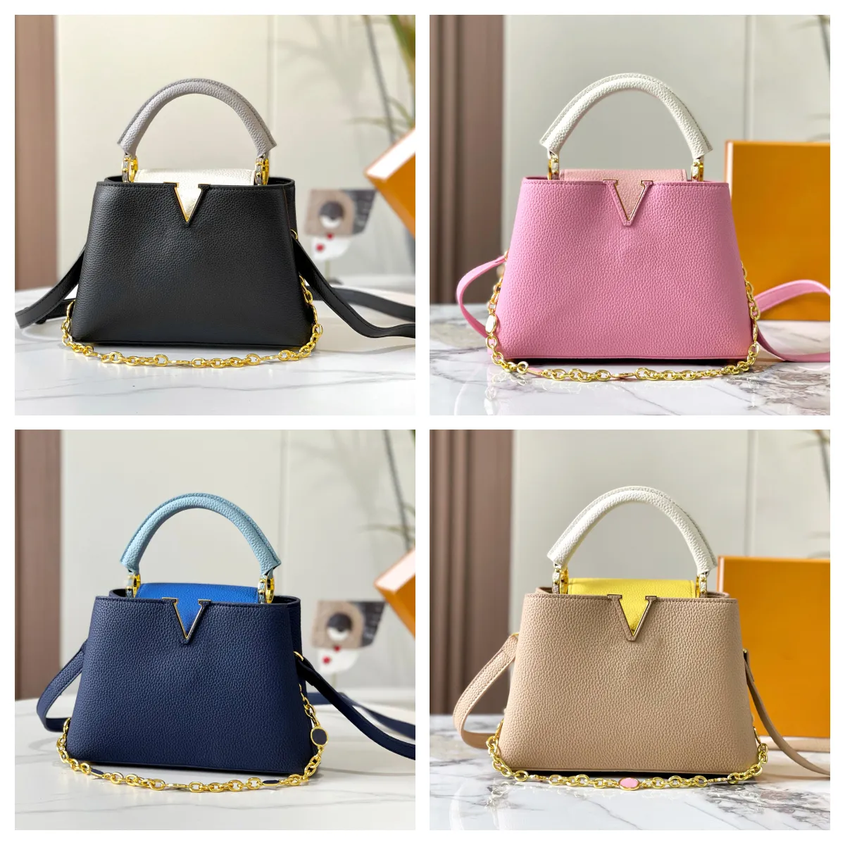 Pink Designer Tote Bag: Luxury Full Grain Leather Handbag, Shoulder Bag ...