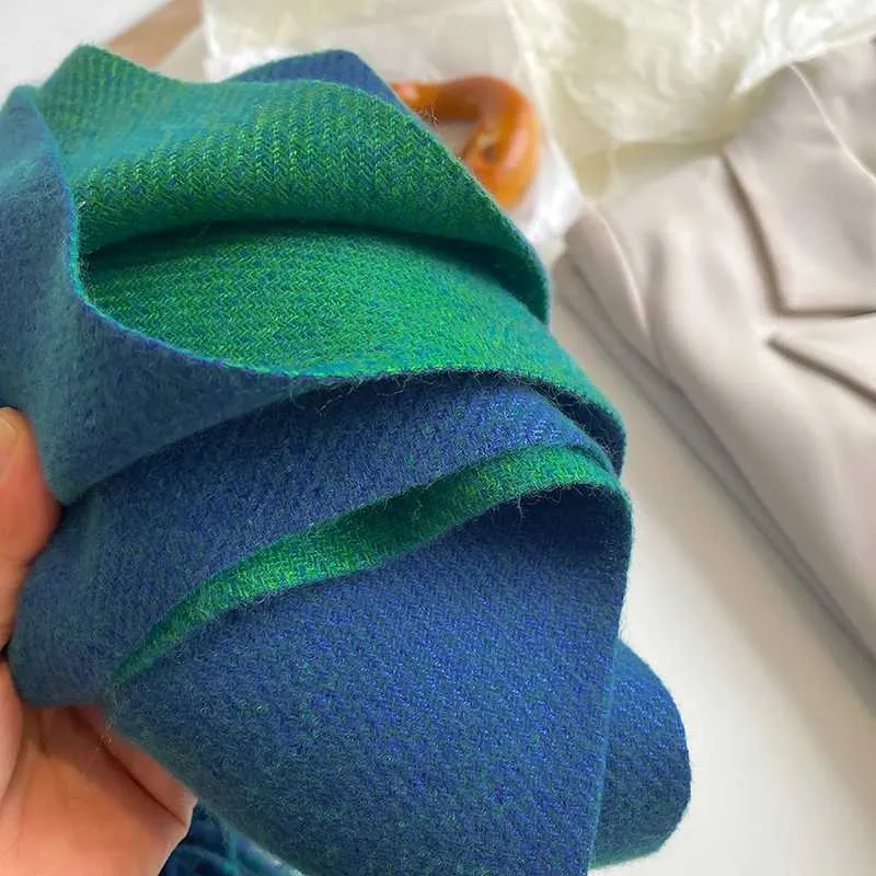 Fashion Cashmere Scarf for Women, Warm Winter Solid Color Double Sided ...