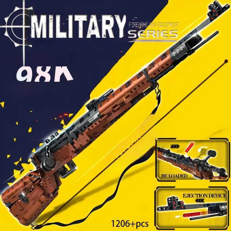 Building Blocks Toy Gun Can Fire Bullets 98k Weapons M Kids Assembled ...
