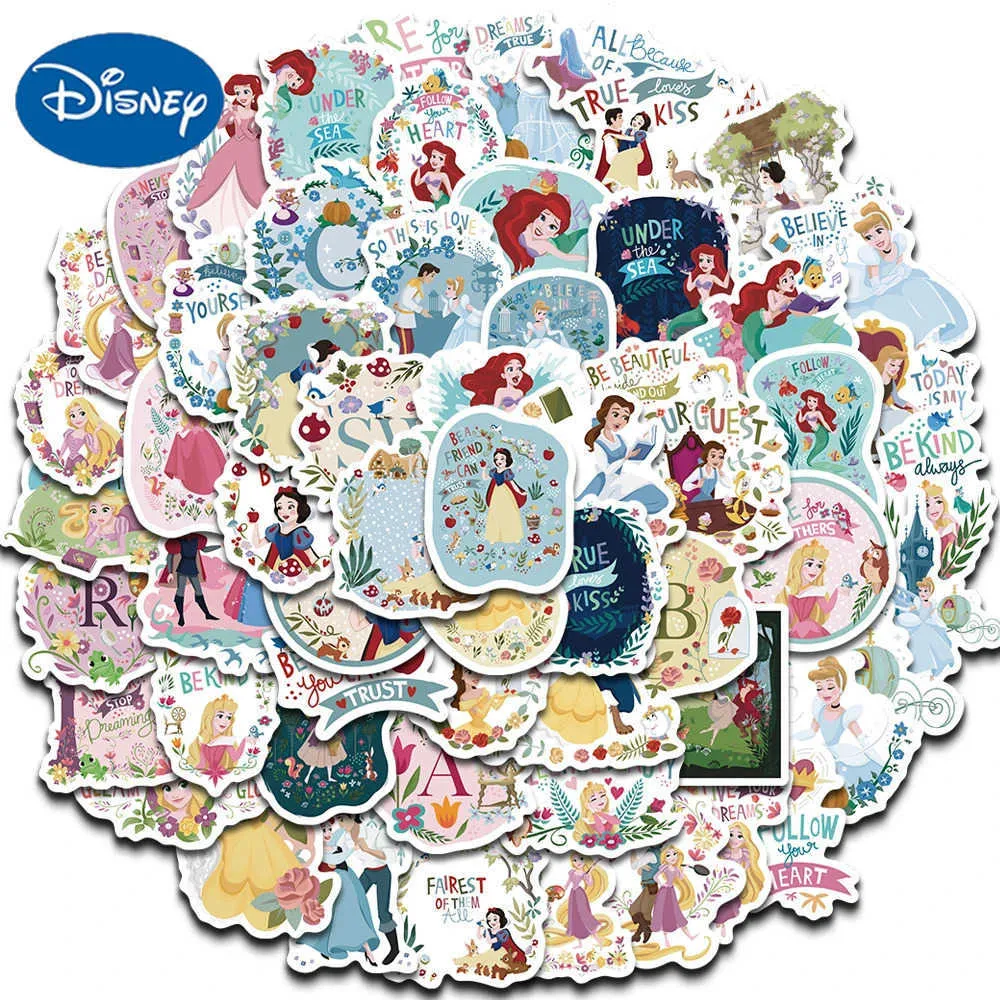 Disney Creative Mixed Princess Stickers Aesthetic Classic Streetwear ...
