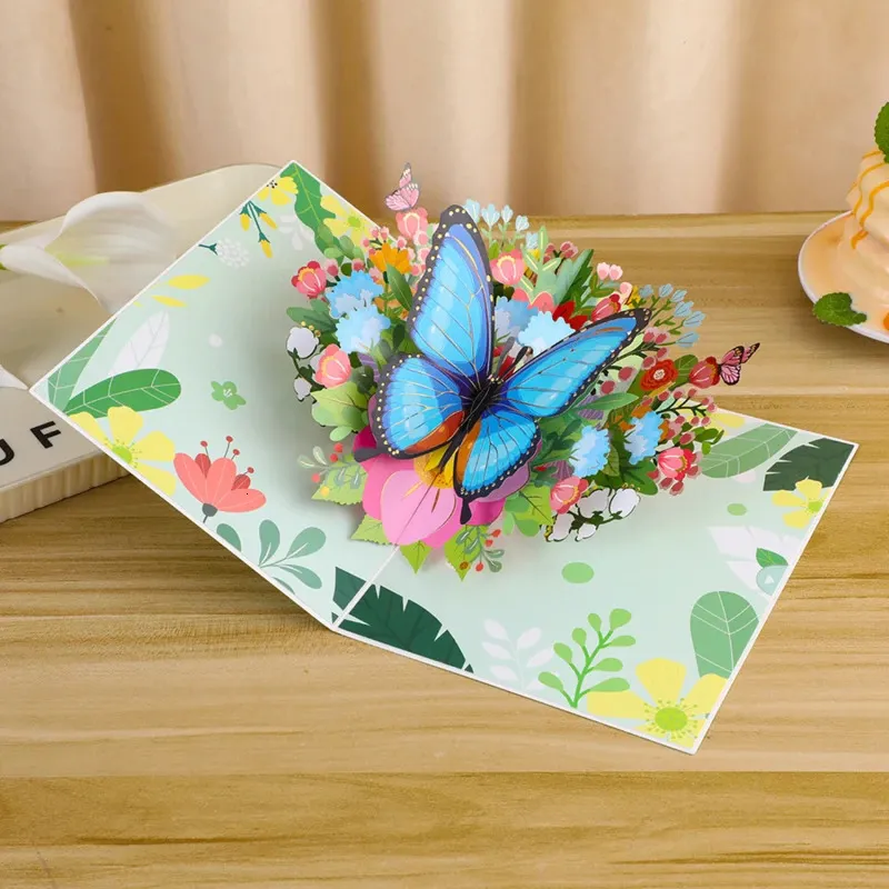 Pop Up Card 3D Spring Paper Greeting Card, Unique Birthday or Christmas ...