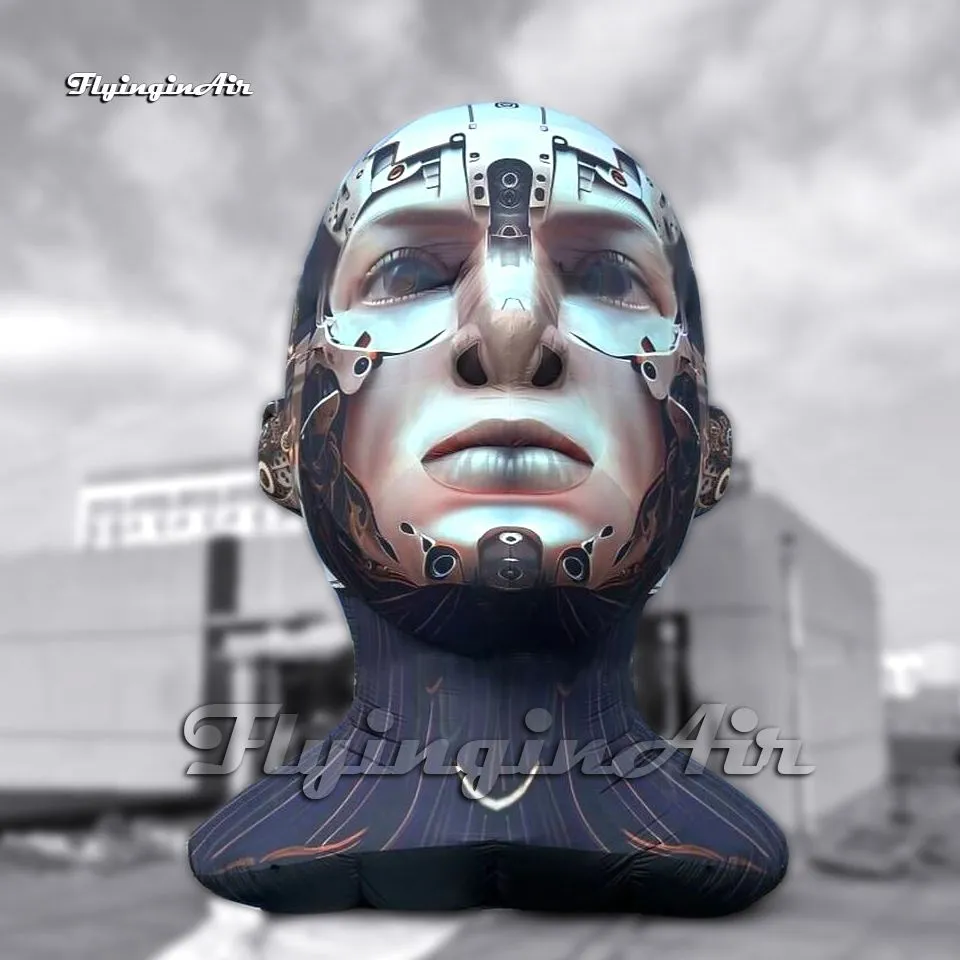 8m 26ft Height Amazing Giant Inflatable Mechanical Goddess Head Figure ...