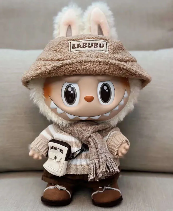 High Quality 38cm Labubu Dress Be Latte Trendy PVC Toy Third Generation ...