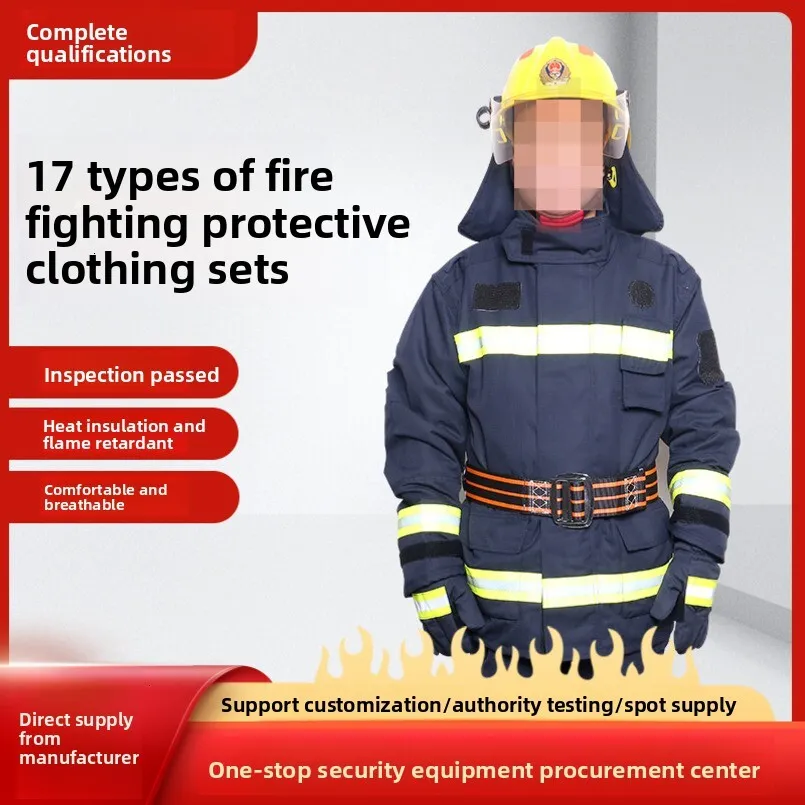 Firefighter Protective Clothing Set Heat Insulation Flame Retardant ...