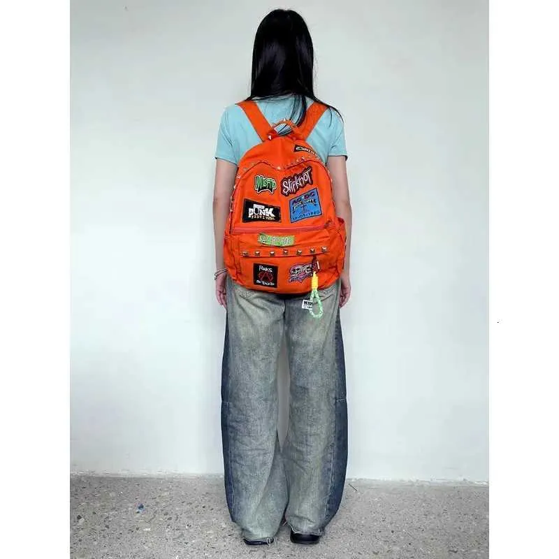 Fashion Punk Rock Backpack: Original Subculture Embroidered Rivet Spicy ...