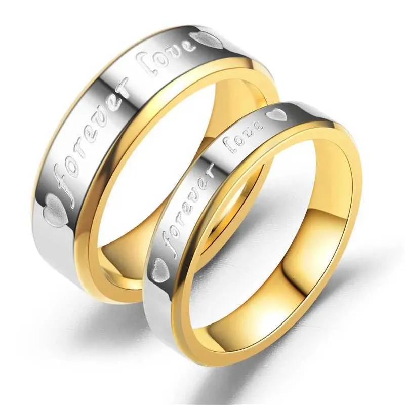 Romantic Love Letter Ring for Lovers - Stainless Steel Wedding Band ...