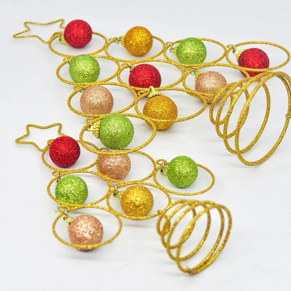 Artificial Iron Christmas Tree Flash Ball Tower Tree Desktop Top Star ...