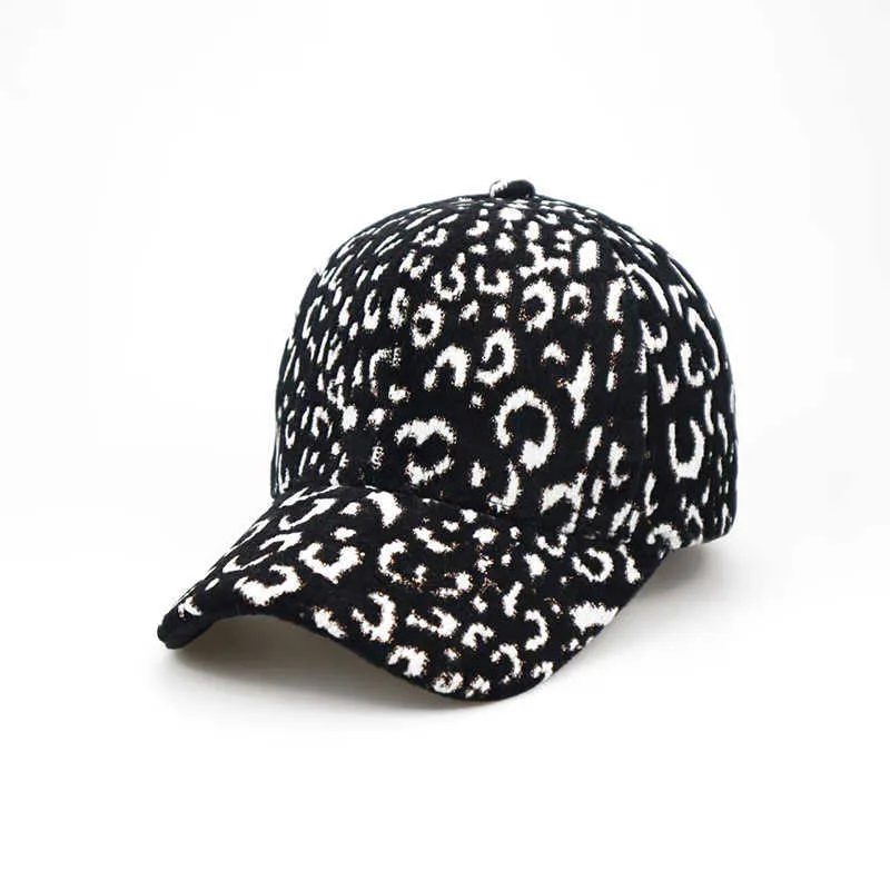 New Autumn Winter Leopard Print Baseball Cap for Women, Warm Fashion ...