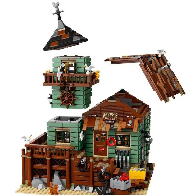 Fisherman's Old Fishing Store Model Building Blocks Bricks Compatible ...
