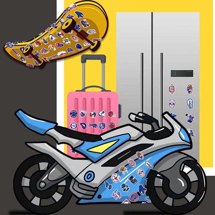 Retro American Style Cartoon Stickers for Laptop, Luggage, Skateboard ...