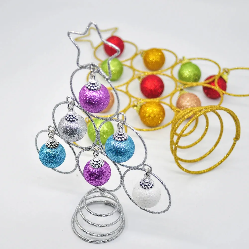 Artificial Iron Christmas Tree Flash Ball Tower Tree Desktop Top Star ...