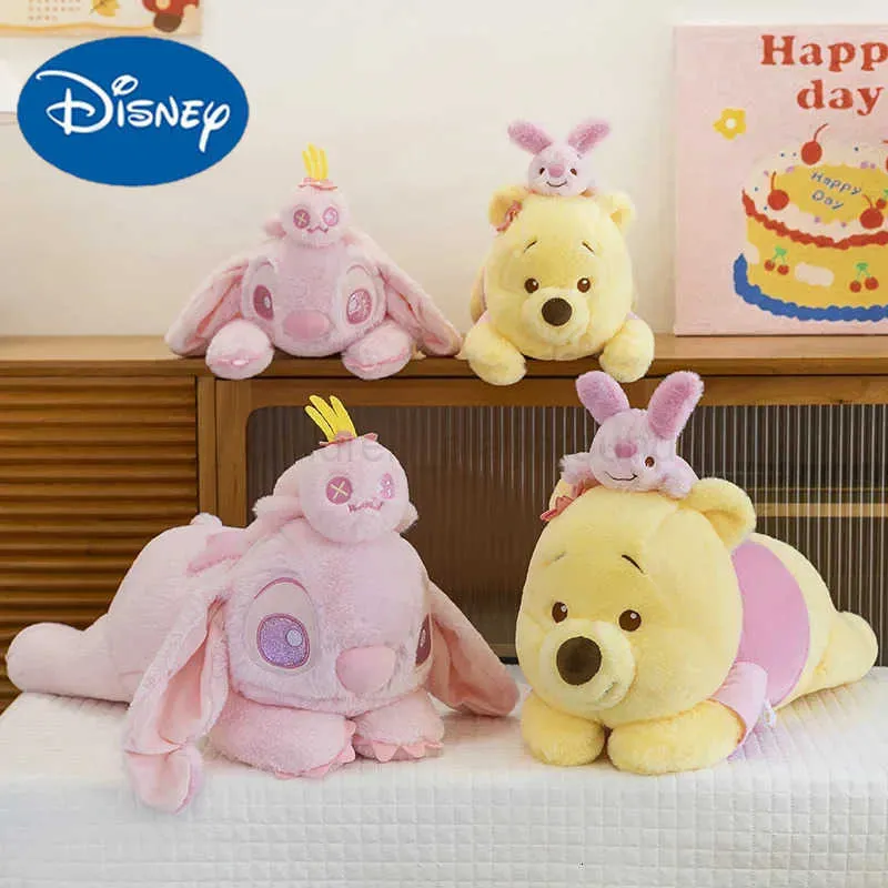 Disney Stitch Plush Toys Cartoon Anime Plushie Winnie Dolls Sleeping on ...