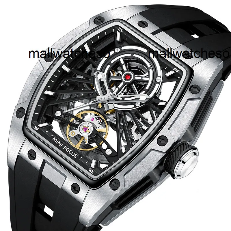 Business Automatic Mechanical Watch, Waterproof Hollow Barrel-Shaped ...