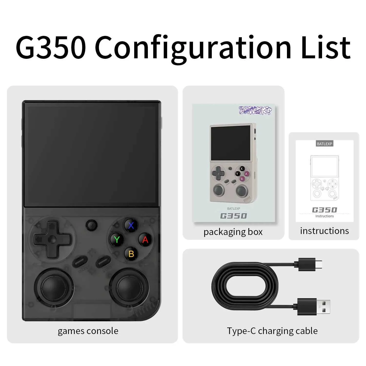 BATLEXP AMPOWN G350 Handheld Best Handheld Game Console 3.5 Inch IPS ...
