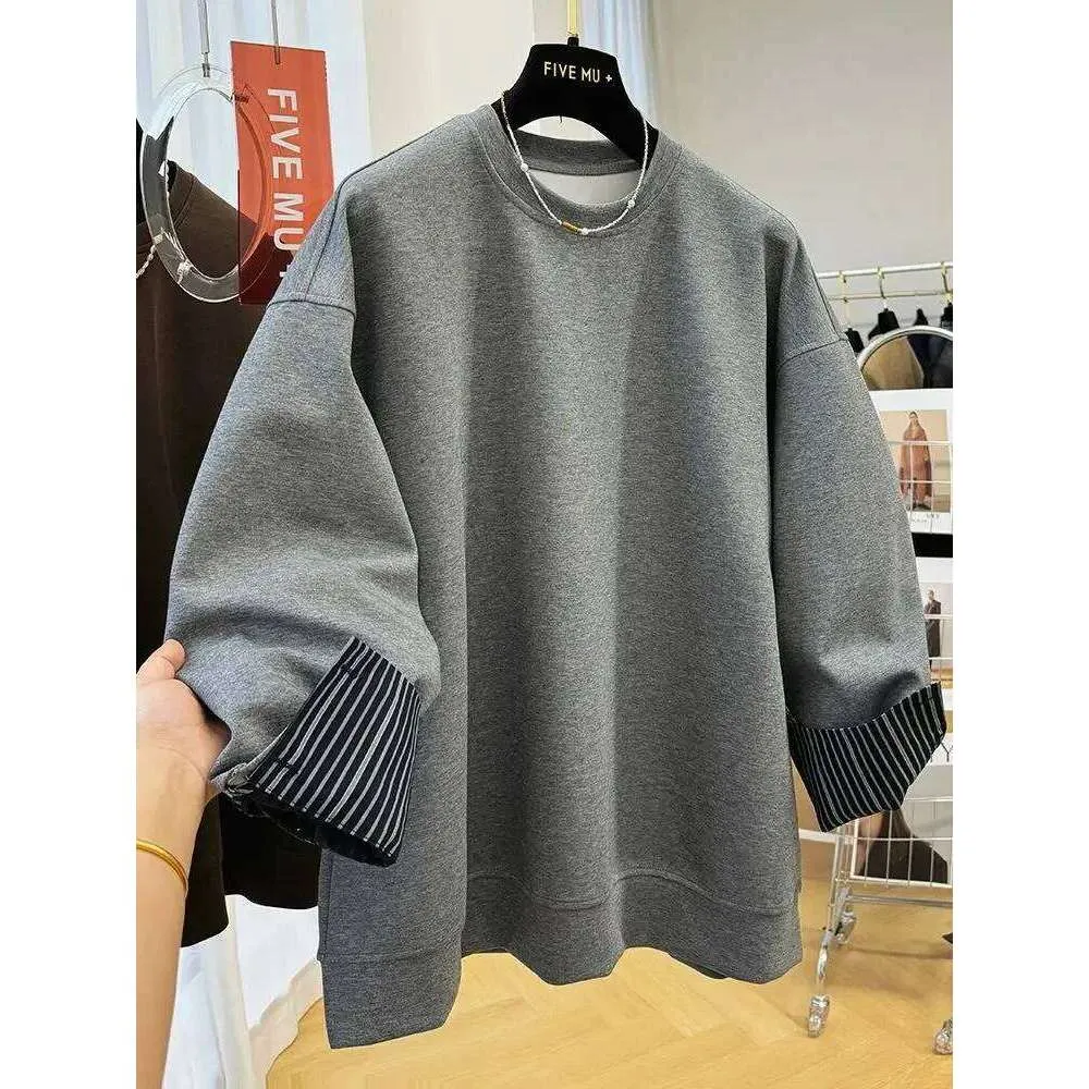 Unique Patchwork Fake Two-Piece Sweatshirt: Super Good Looking Loose ...