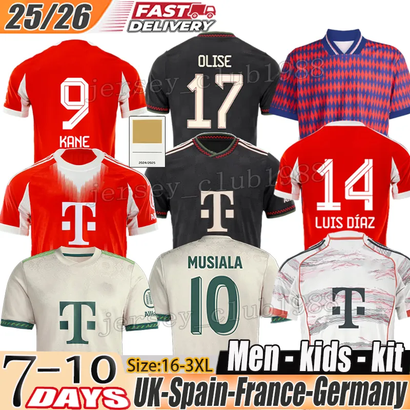 Bayern Munich 25 26 Kane Luis Diaz Bayern Jersey OLISE Football Jersey ...