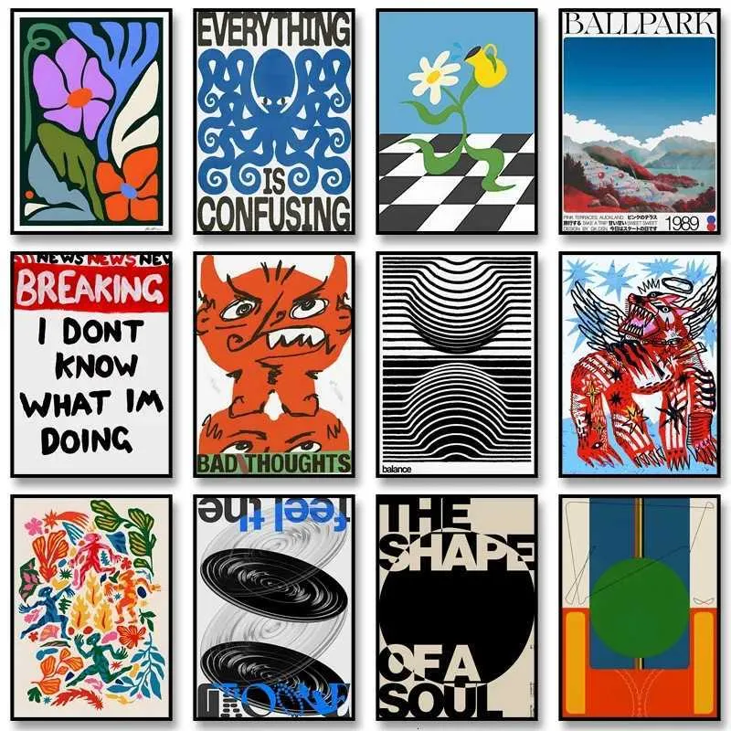 Vintage Abstract Feed Your Mind Classic Posters Print Self Care Wall ...