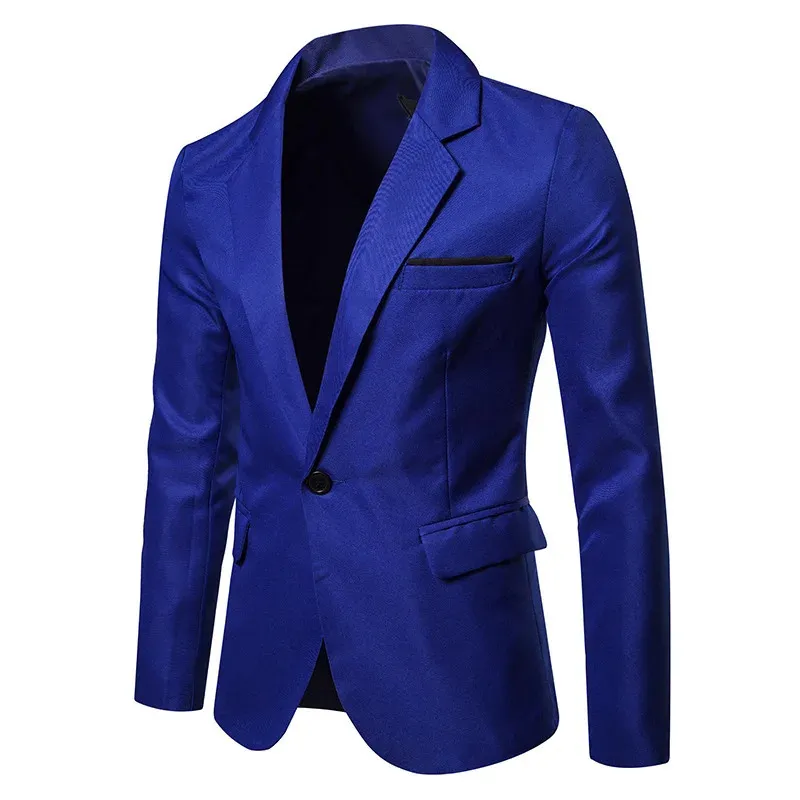 Royal Blue Blazer Men Casual Suit Solid Colour Mens Blazers Jacket Coat ...