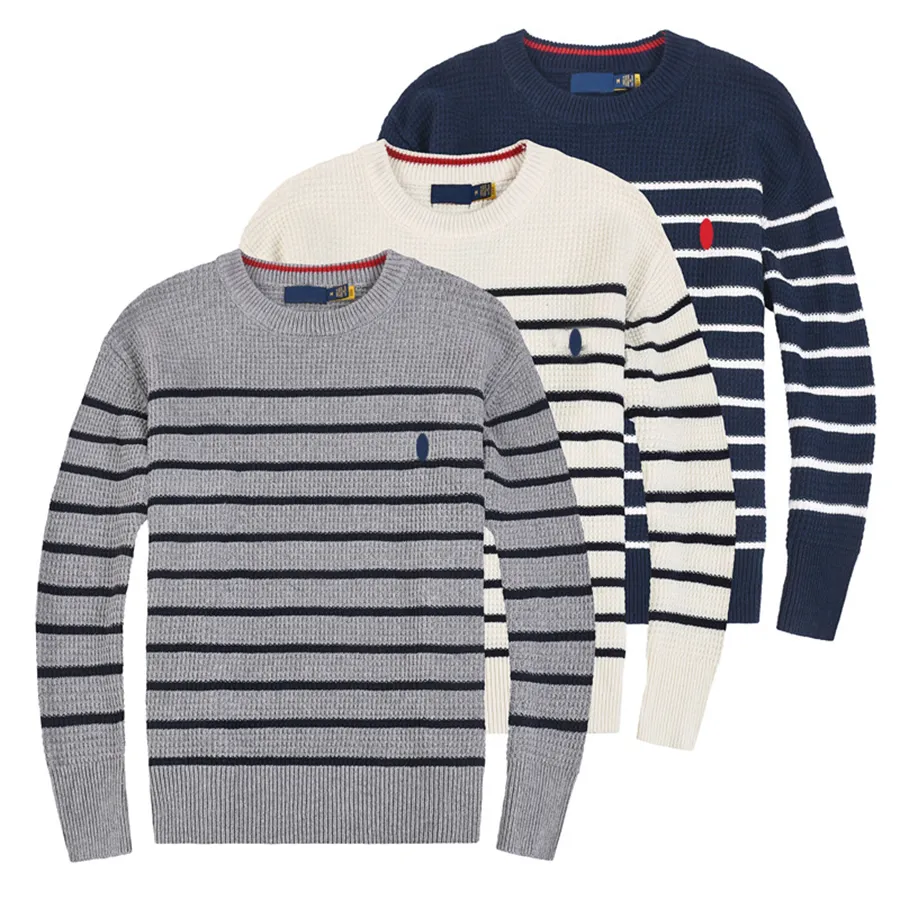 Designer Men's Fall/Winter Long-Sleeve Crew Neck Knit Sweater, Business ...