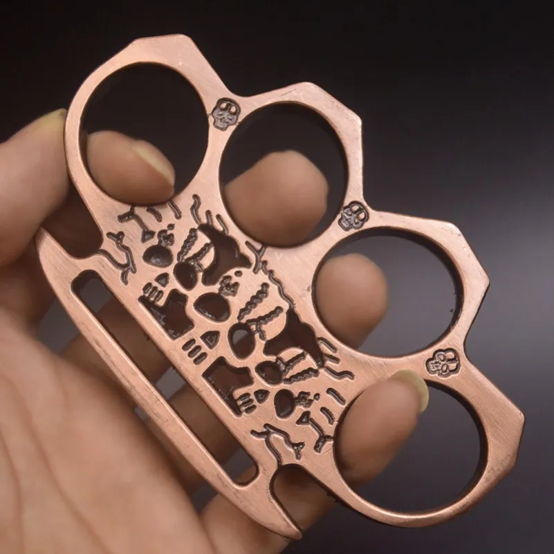 Metal Knuckle Duster Self Defense Buckle Outdoor Safety Pocket EDC Tool ...