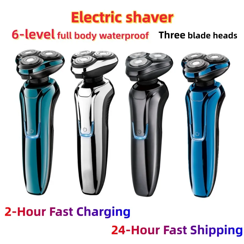 Mens Electric Shavers 3D 360° Floating Head Rotary Razor Fast USB C ...