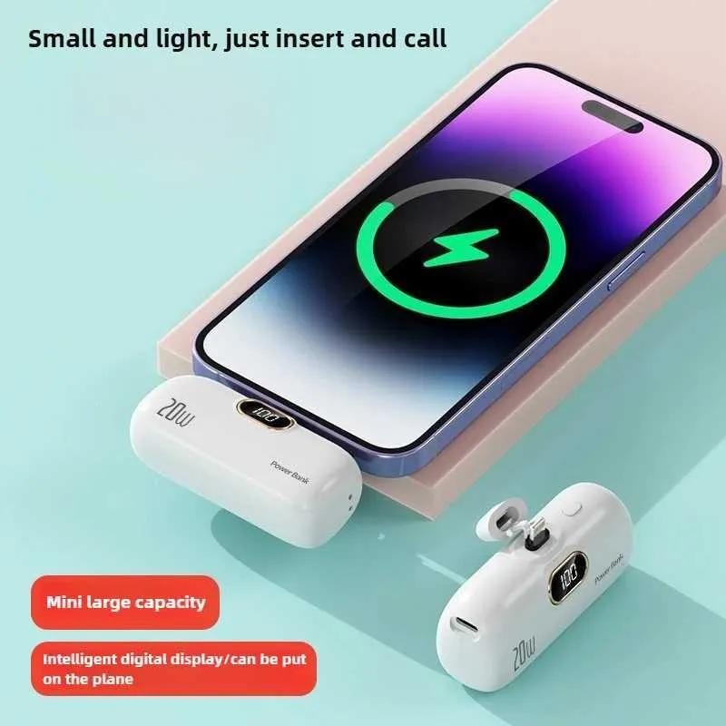 10000mAh Mini Capsule Power Bank, 20W Fast Charging, Portable Pocket ...