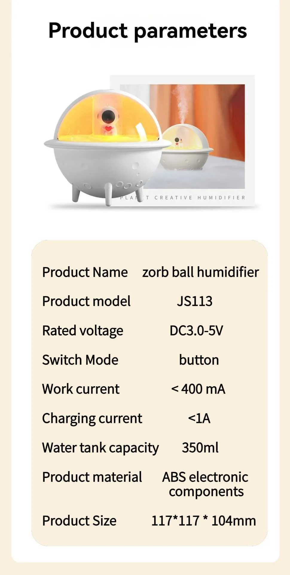 New Spaceman Humidifier Aroma Diffuser, Small Portable USB Atomization ...