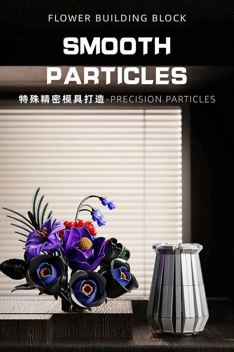 Flower Building Blocks Bouquet Vase Creative Home Decorations Children ...
