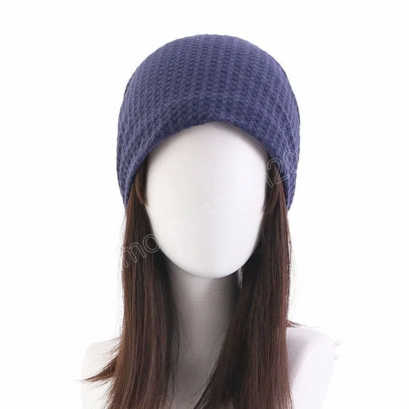 Unisex Solid Color Double Layer Warm Polyester Skull Beanie Hats for ...