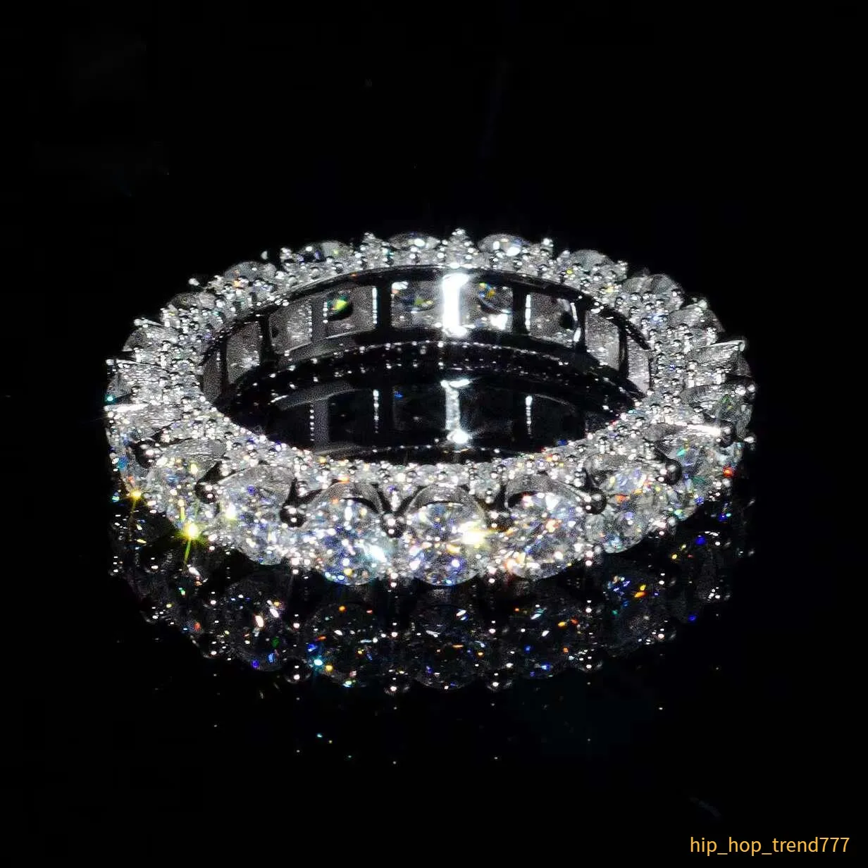 Moissanite Eternity Ring: 14K Gold VVS Diamond Engagement Band ...