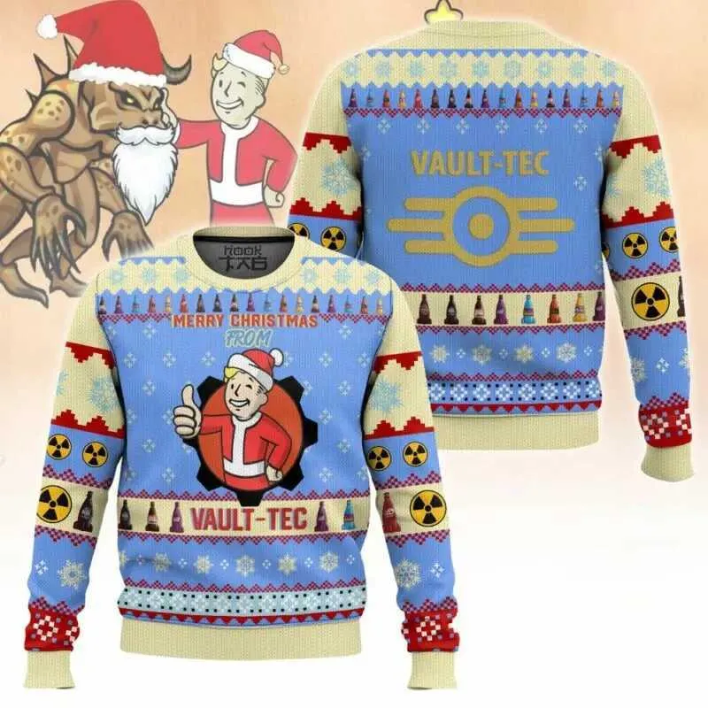 Fallout Ugly Christmas Sweater Divertido Gráfico 3D Invierno Cálido ...