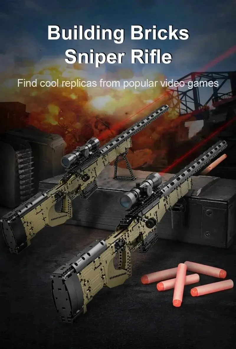 Cada 979-Piece City Technical Police Military Weapon AWM Sniper Rifle ...