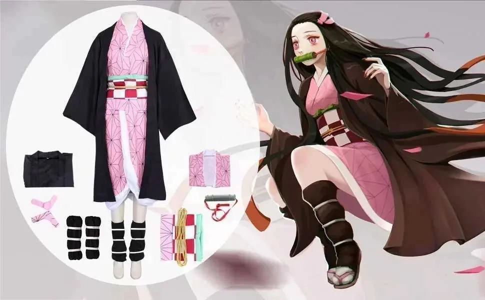 Anime Kimetsu No Yaiba Kamado Nezuko Cosplay Kimono Demon Slayer ...