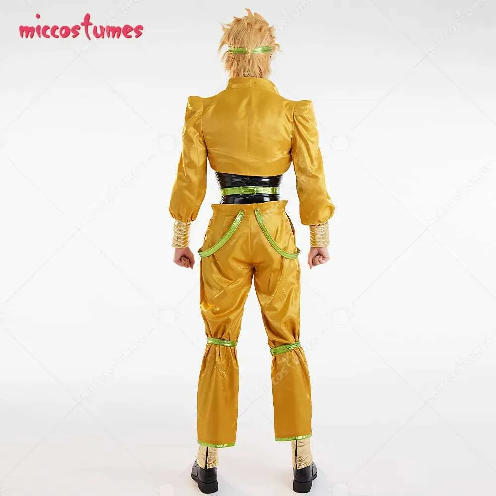 Miccostumes Unisex Yellow and Black Dio Cosplay Costume Full Set with ...