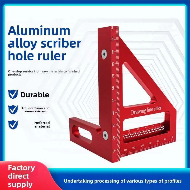 Aluminum Alloy Scriber Hole Ruler: Precision Woodworking Marking Tool ...