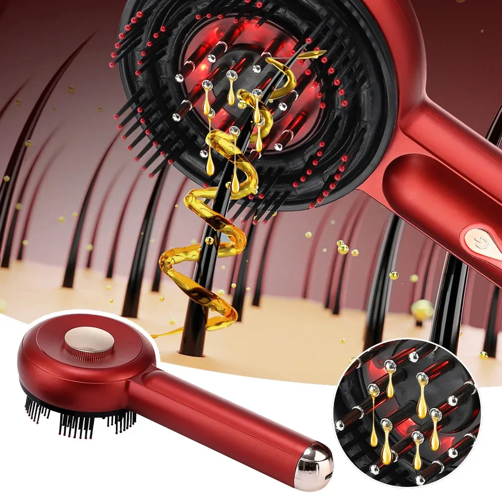 Electric Microcurrent Massage Comb with 660nm Red Light for Hair Care ...