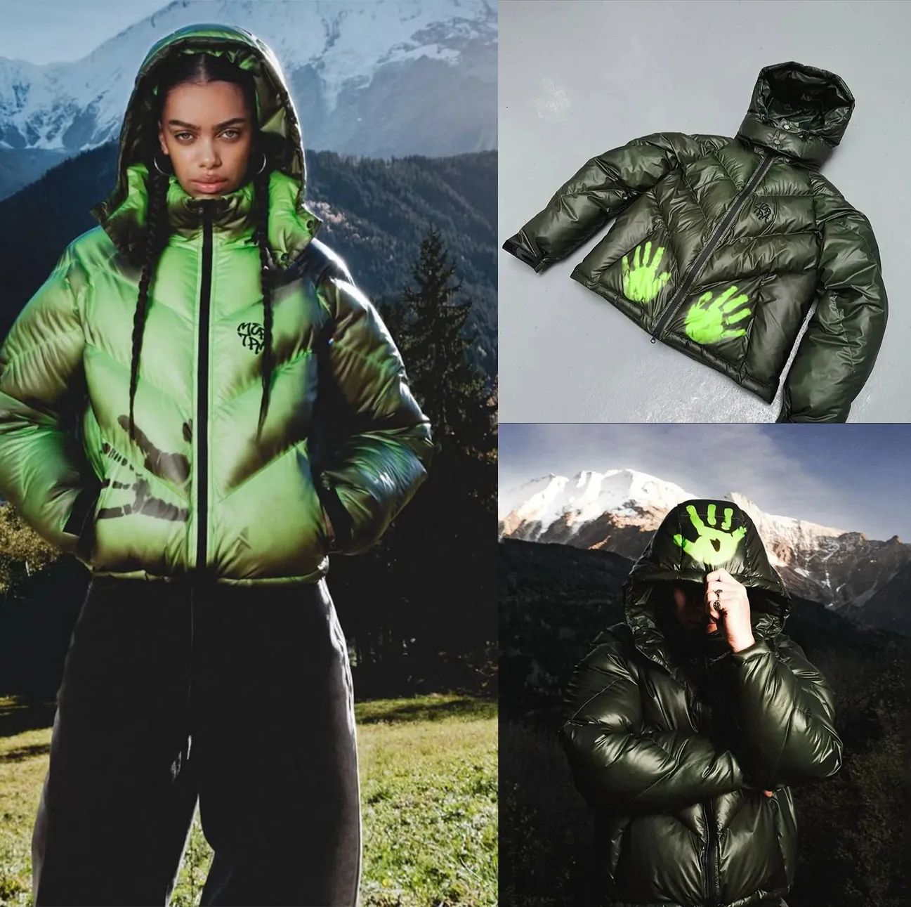 Designer Down Jacket Embroidered Avocado Green... From Qualityclothes ...