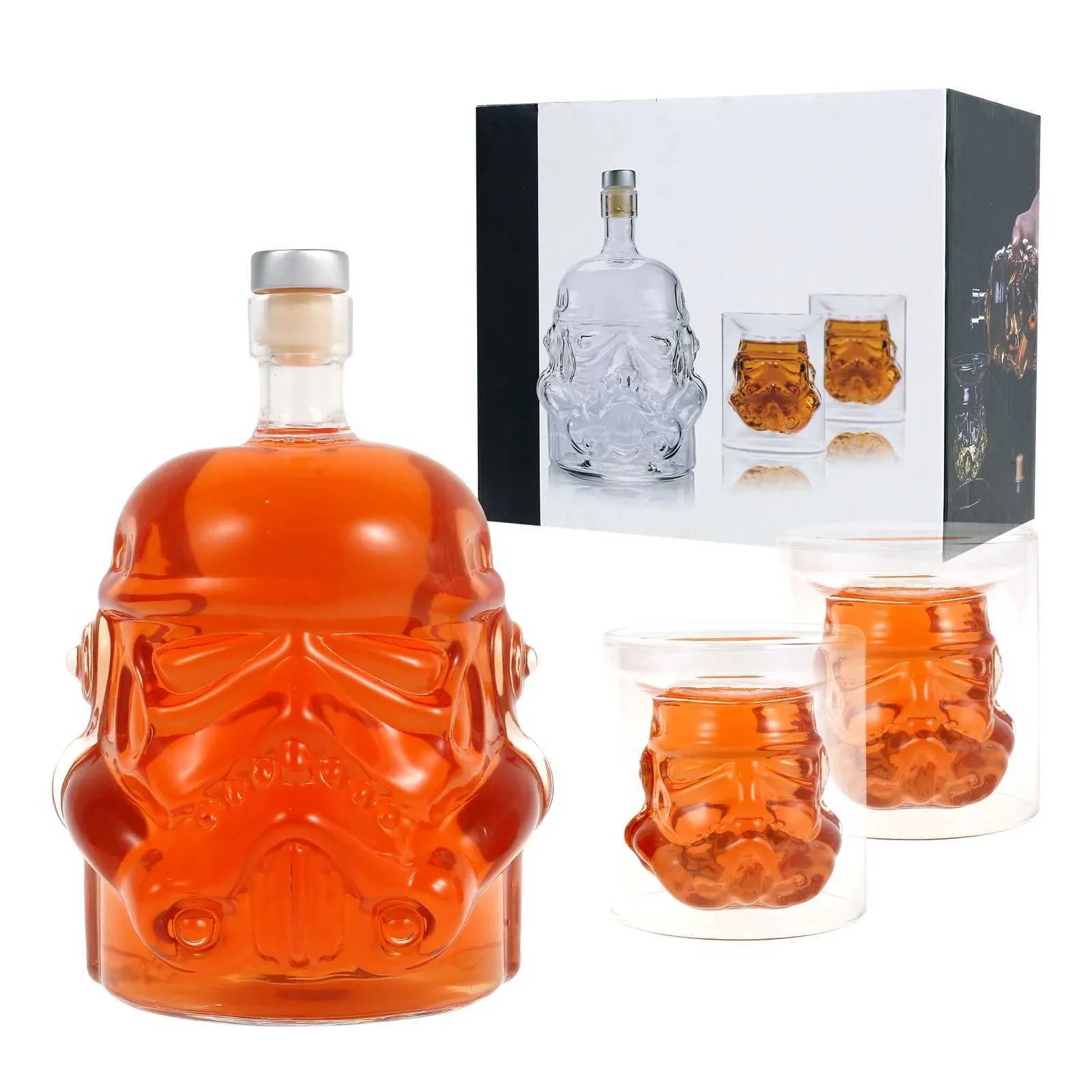 Whiskey Decanter with Two 750ml Transparent Wine Decanters, Creative ...