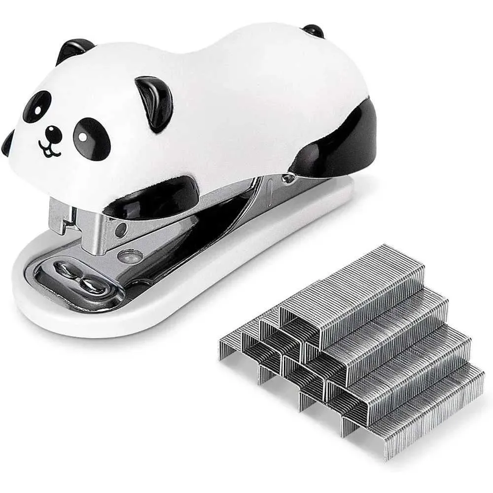 Mini Cute Panda Desktop Stapler Office Stapler 12 Sheet Capacity ...