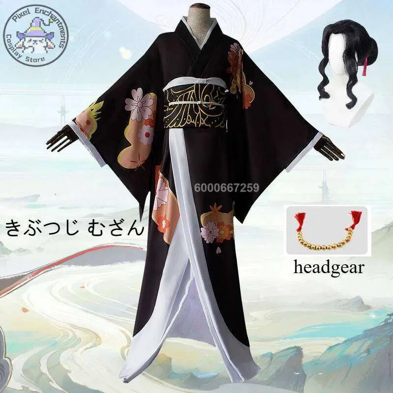 Kimetsu No Yaiba Anime Kibutsuji Muzan Cosplay Costume Demon Slayer ...