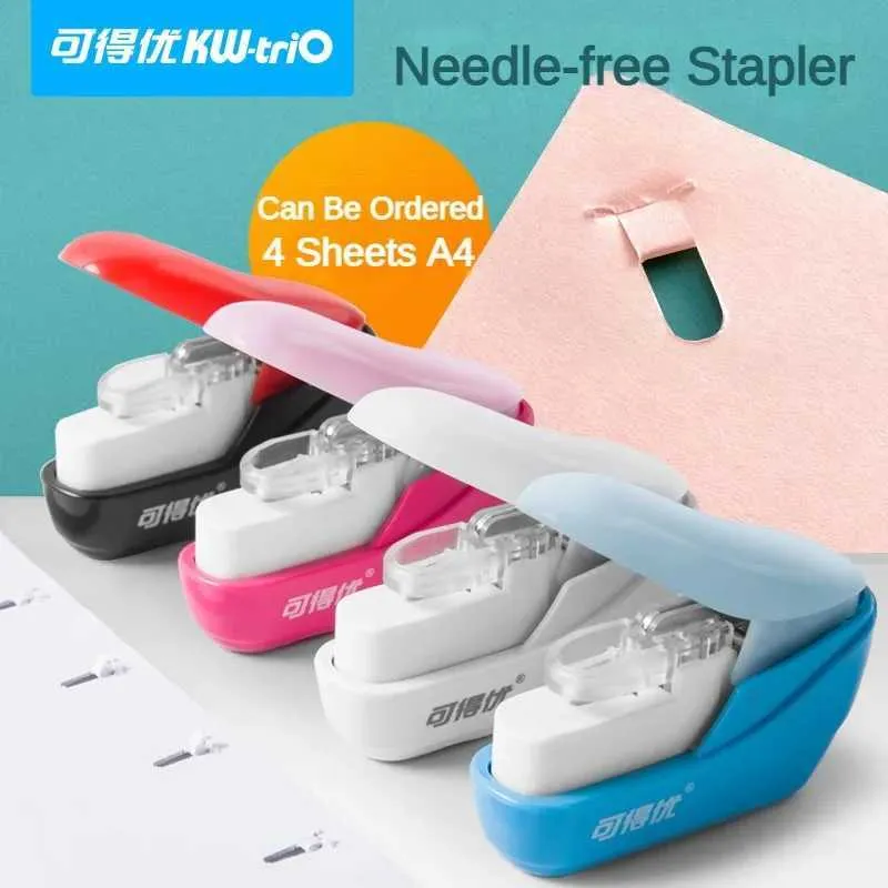 No Staples Stapling Machine Mini Book Stapleless Stapler Paper Stapling ...