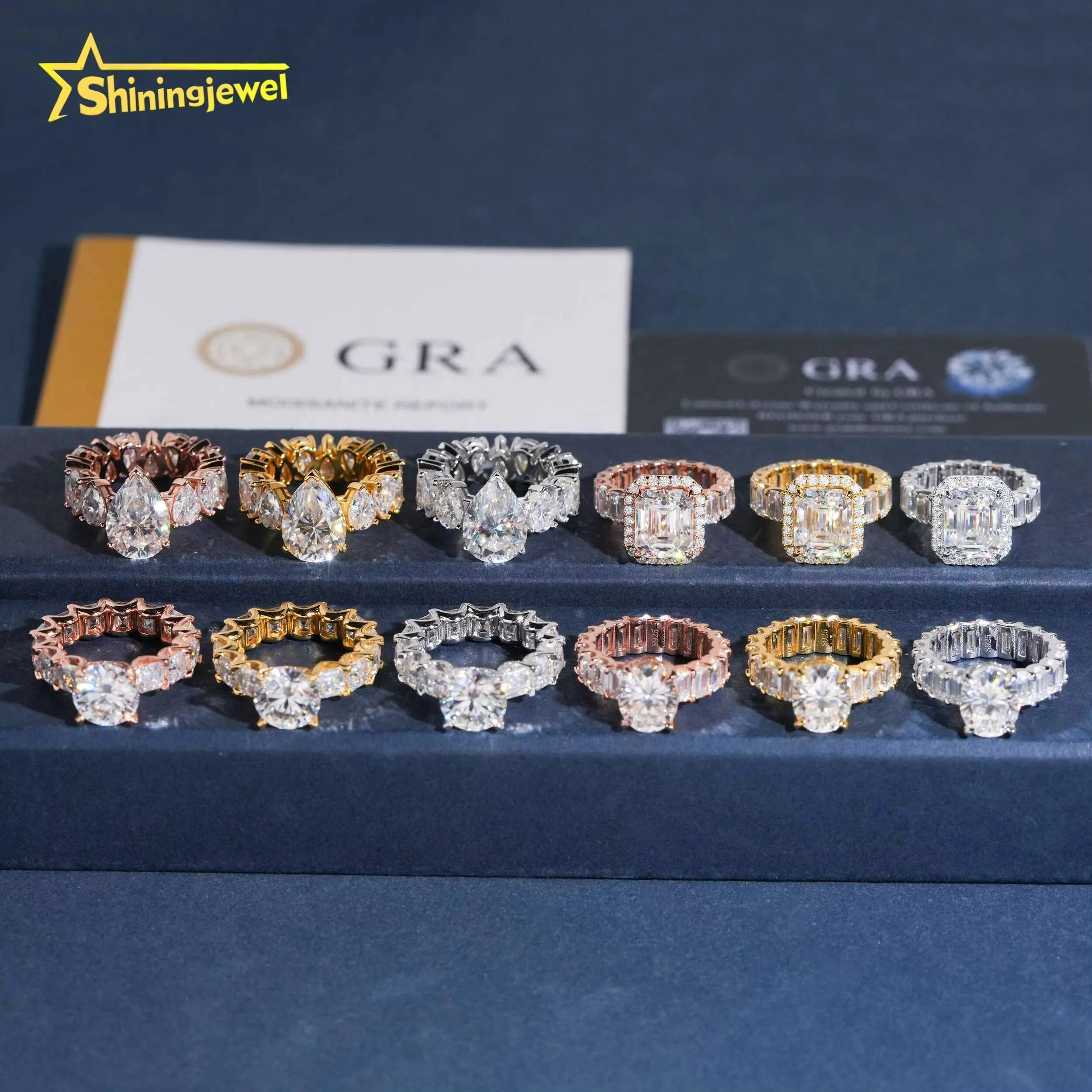 New Design Trendy 925 Silver Women's Engagement Ring, Iced Out Big ...