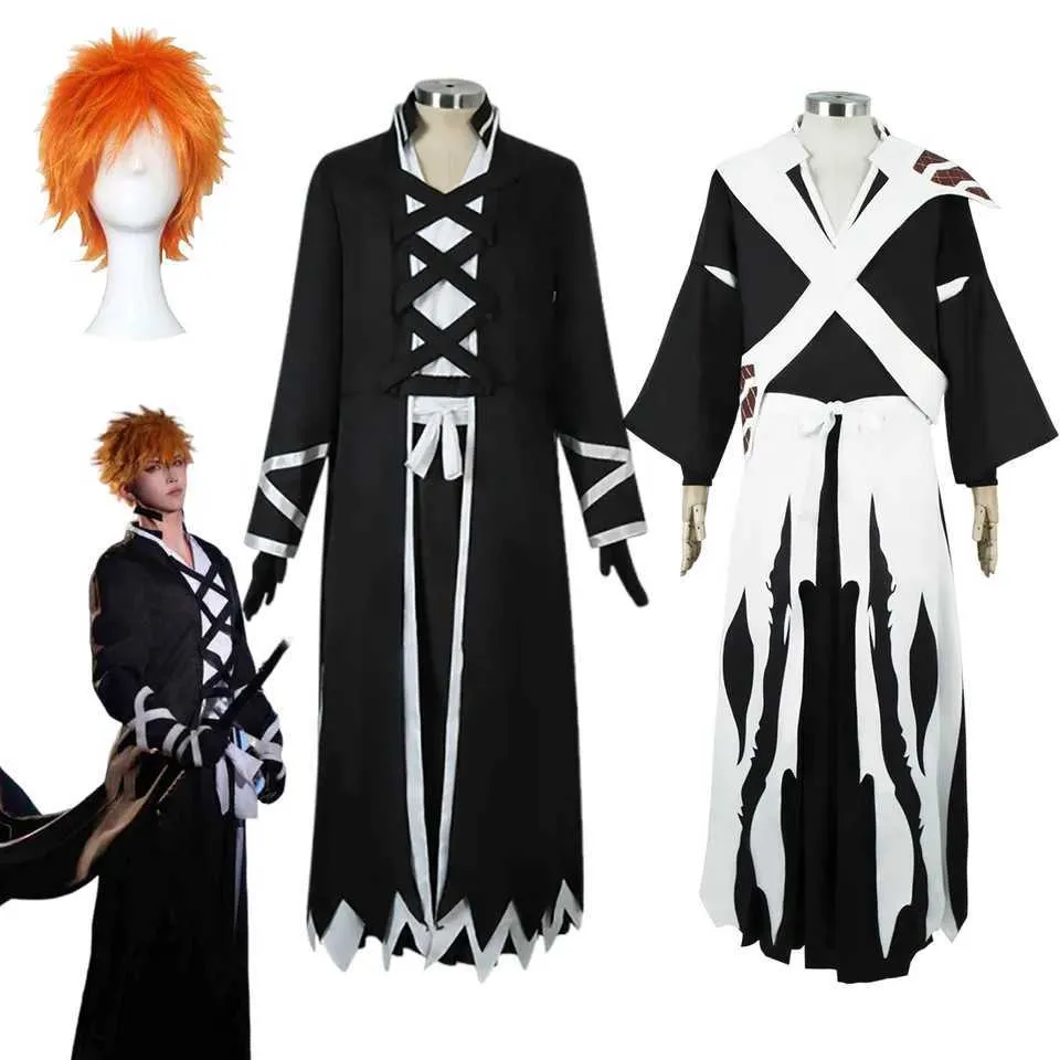 Men's Bleach Anime Cosplay Set In: Kurosaki Ichigo, Tensa Zangetsu ...