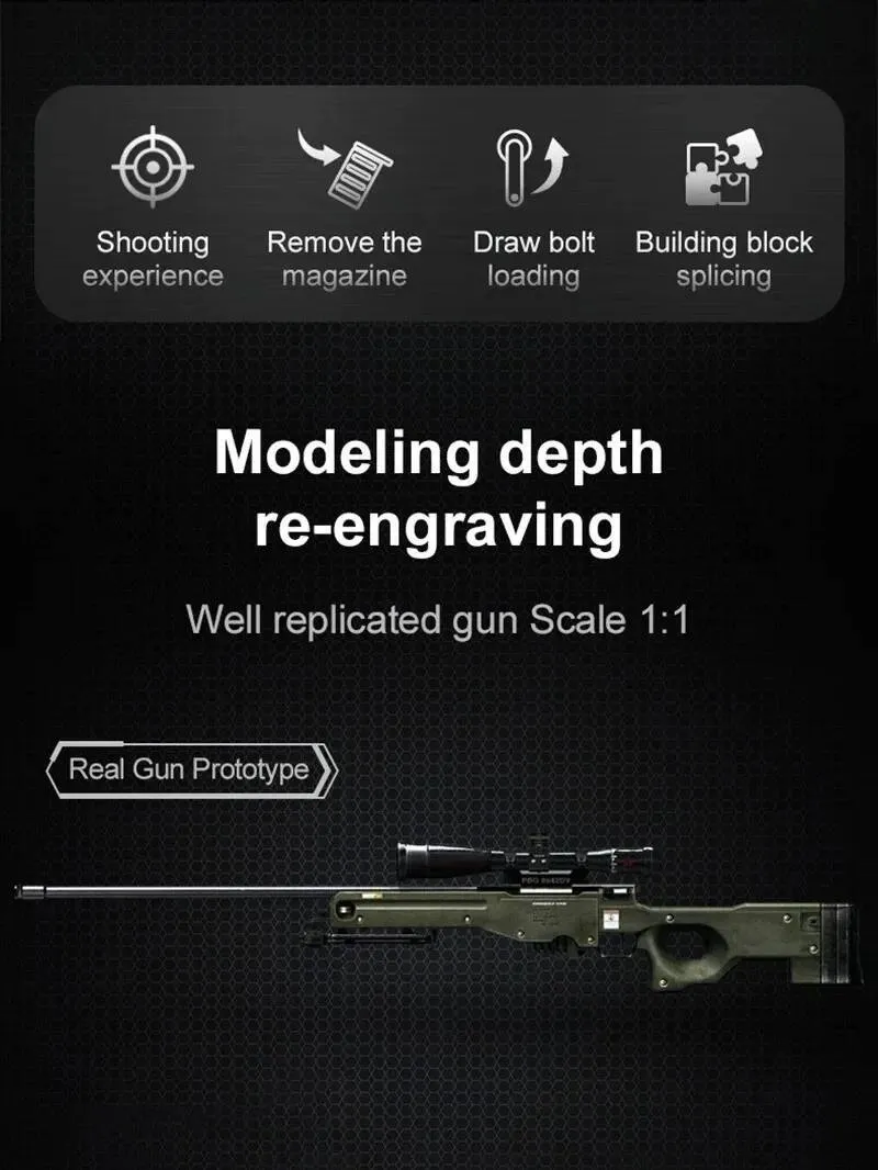 Cada 979-Piece City Technical Police Military Weapon AWM Sniper Rifle ...