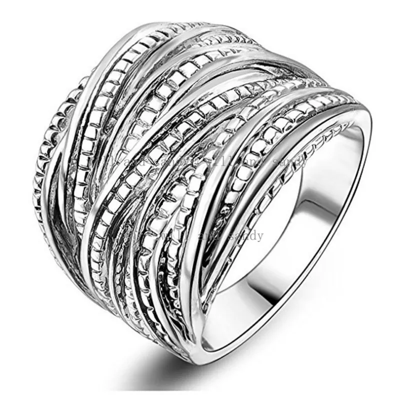 Designer Twisted Cable Rings: Sapphire Connected Five Rings, Braided ...