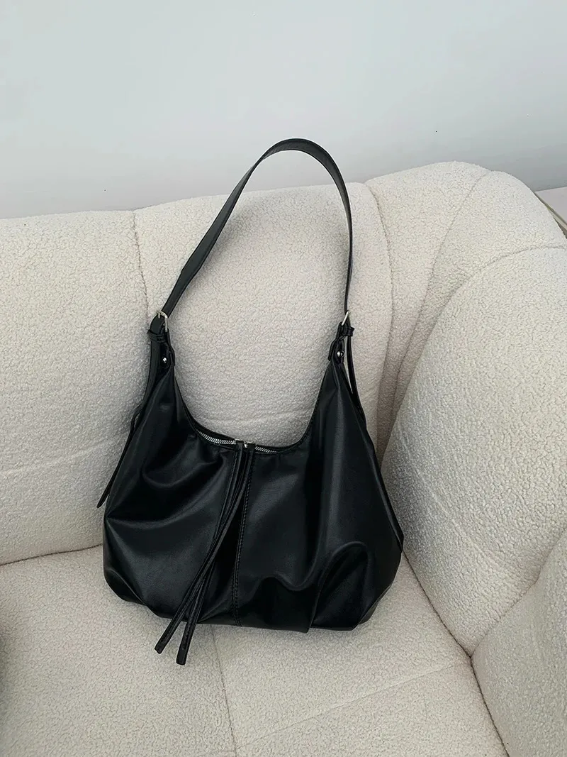 Retro Pu Leather Ladies Underarm Bag, Fall Winter Women's Casual Tote ...