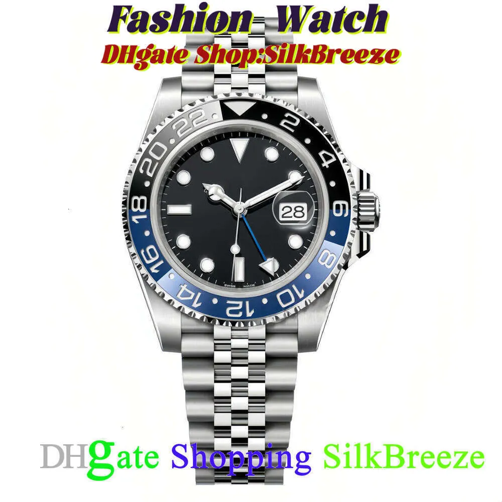 GMT Mens Automatic Watch 40mm Blue Black Dial ... From Silkbreeze02 ...