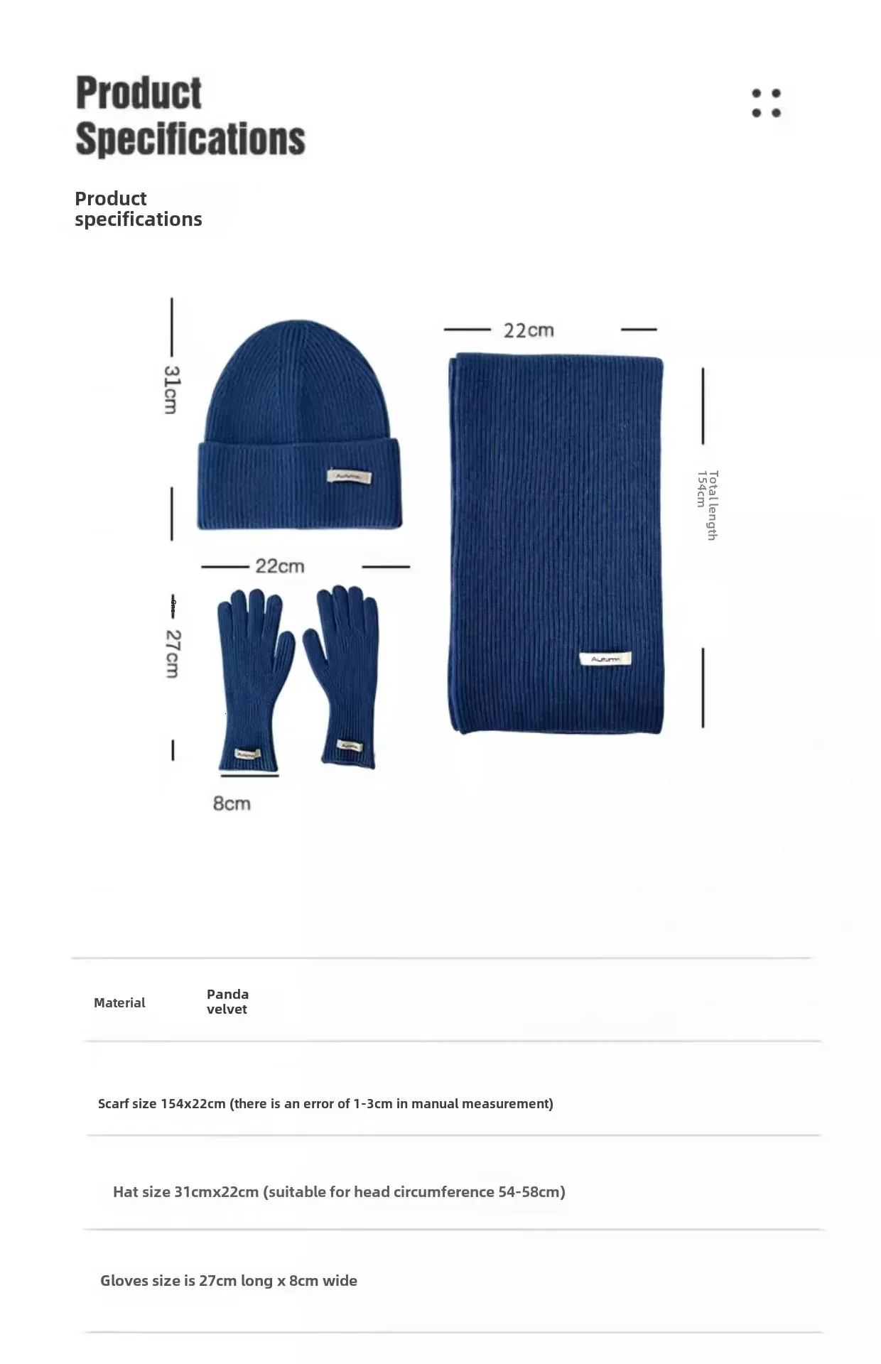 Korean Threepiece Set: Women's Autumn Winter Warm Knitted Hat, Scarves ...